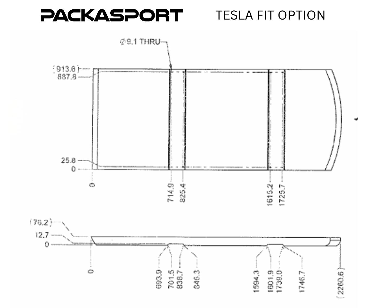 Packasport Tesla Rail-Fit Bottom (Option)